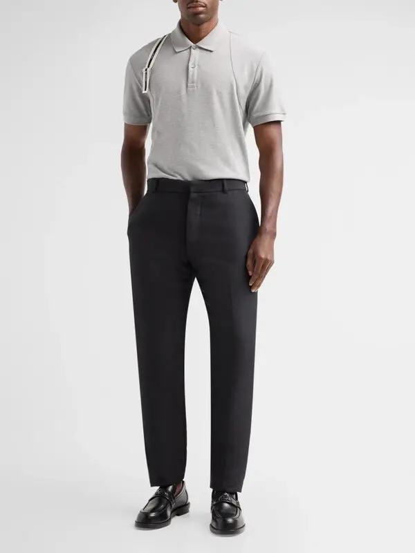 Alexander McQueen Harness Cotton Polo Shirt - Medium Grey