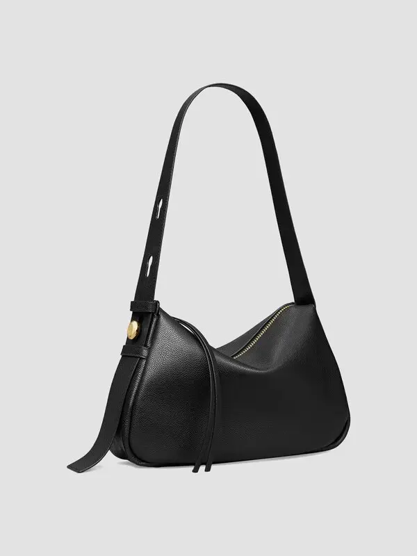 Tory Burch Romy Leather Shoulder Bag - Black