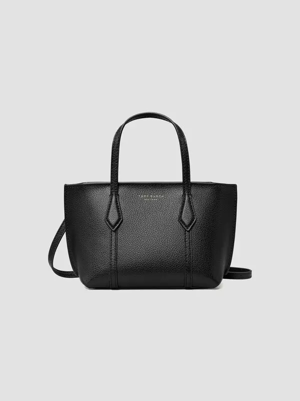 Tory Burch Mini Perry Leather Tote Bag - Black