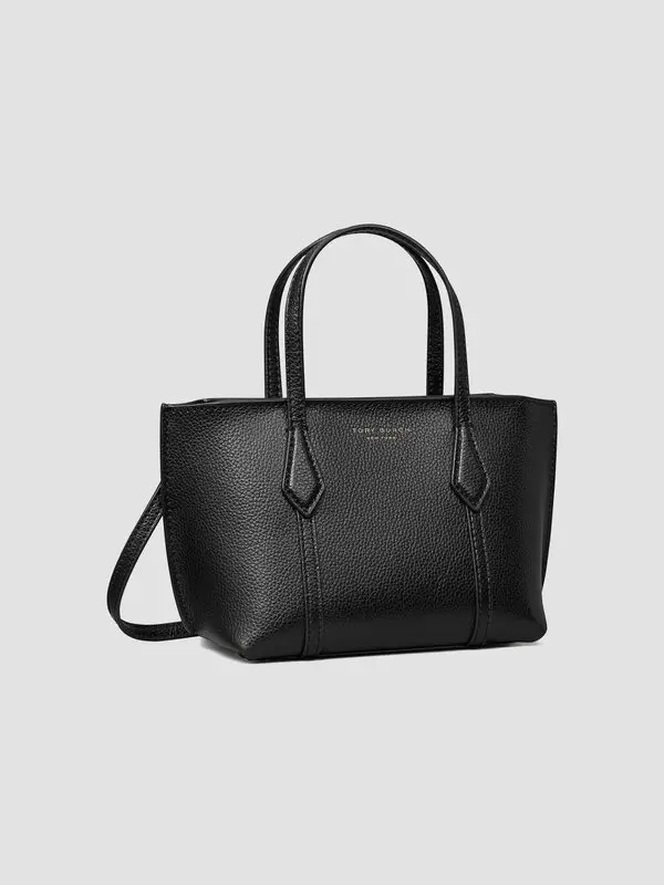 Tory Burch Mini Perry Leather Tote Bag - Black