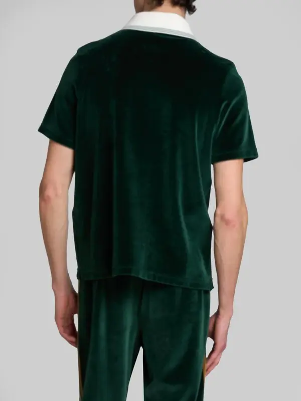 Casablanca Velour Striped Polo Shirt