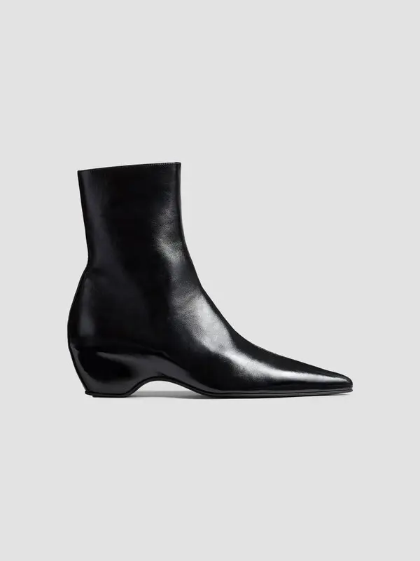 Khaite Sybil 40mm Leather Ankle Boots - Black