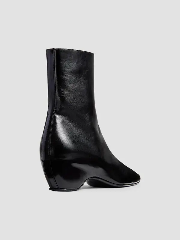 Khaite Sybil 40mm Leather Ankle Boots - Black