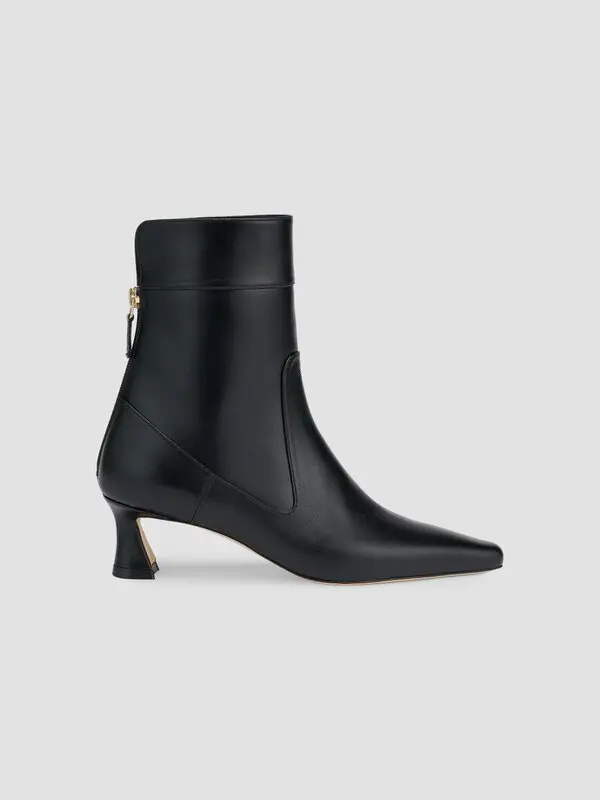 MALONE SOULIERS Riva 45mm Leather Kitten-heel Ankle Boots - Black