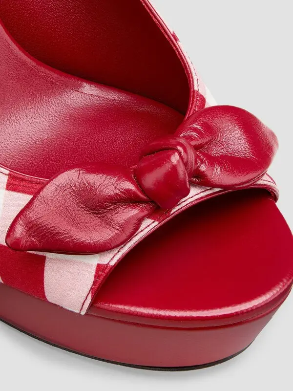 JIMMY CHOO Riviera Ziva 120mm Gingham Platform Slingback Sandals