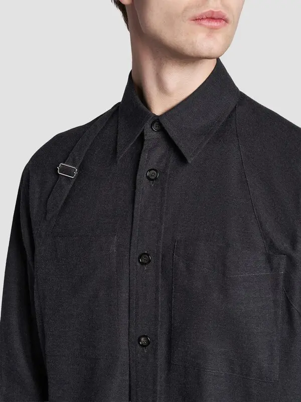 Alexander McQueen Harness Cotton Flannel Shirt