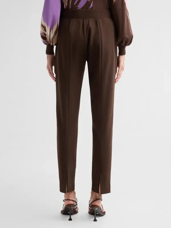 Ming Wang Petite Stretch Deco Crepe Straight-leg Pants