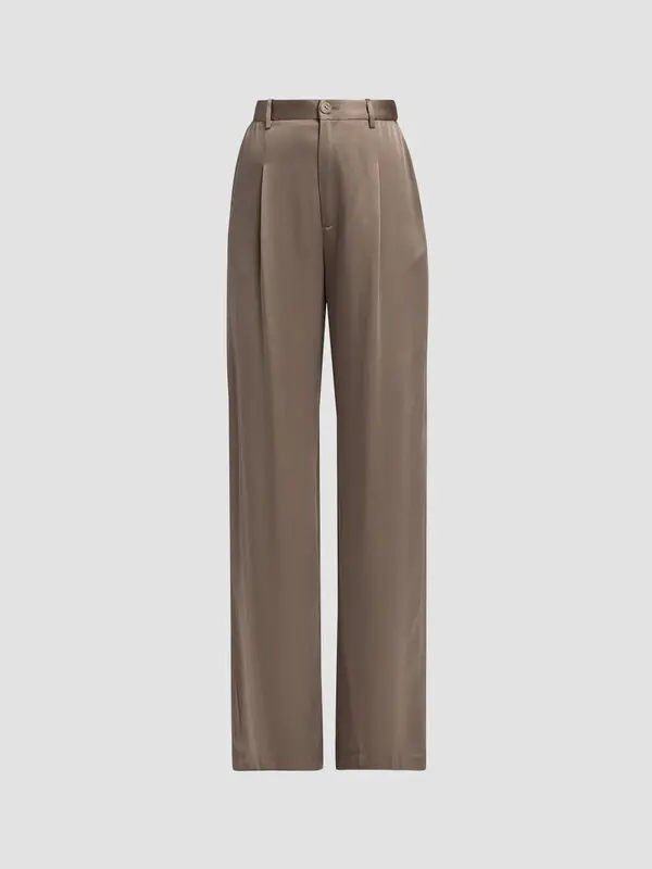 Lapointe Pleated Satin Relaxed-fit Pants