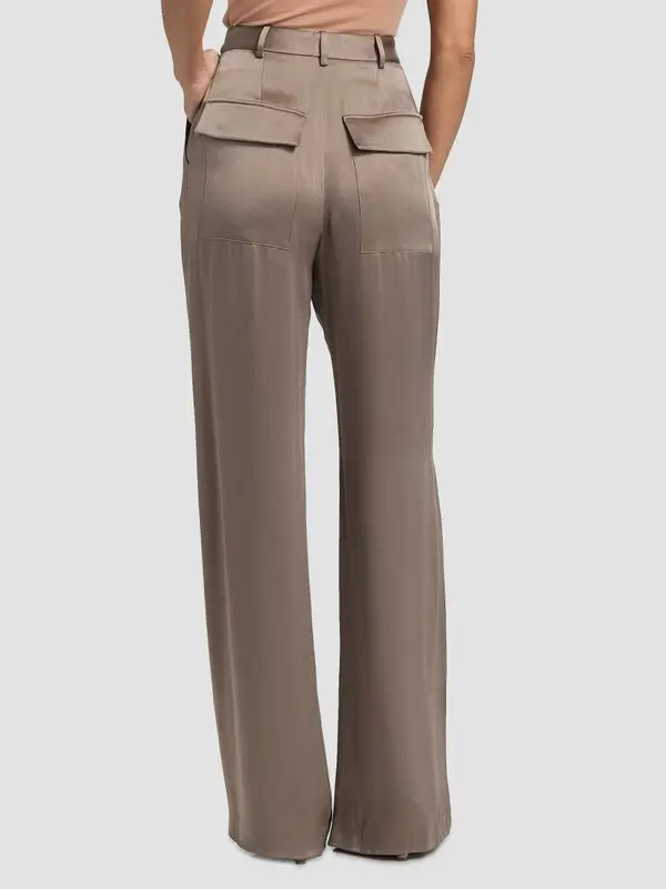 Lapointe Pleated Satin Relaxed-fit Pants