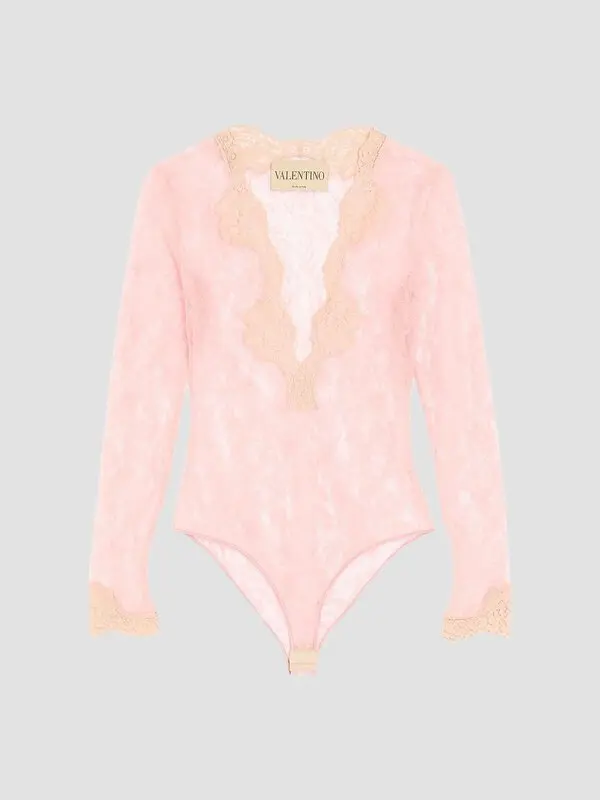 Valentino Garavani Stretch Lace Bodysuit - Pink