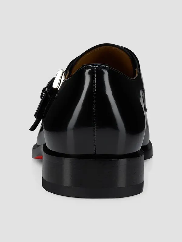 CHRISTIAN LOUBOUTIN Moustachou Monk Strap Leather Dress Shoes