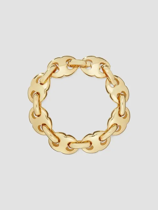 Tory Burch Gemini 18k-gold-plated Thick Chain Bracelet - Light Brass
