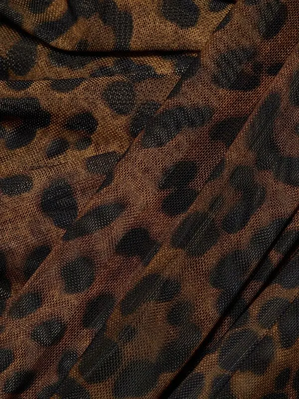 Lapointe Mesh Draped Skirt - Leopard