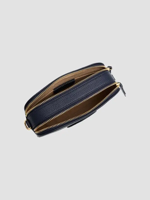 Tory Burch Mini Miller Logo Leather Crossbody Bag - Navy
