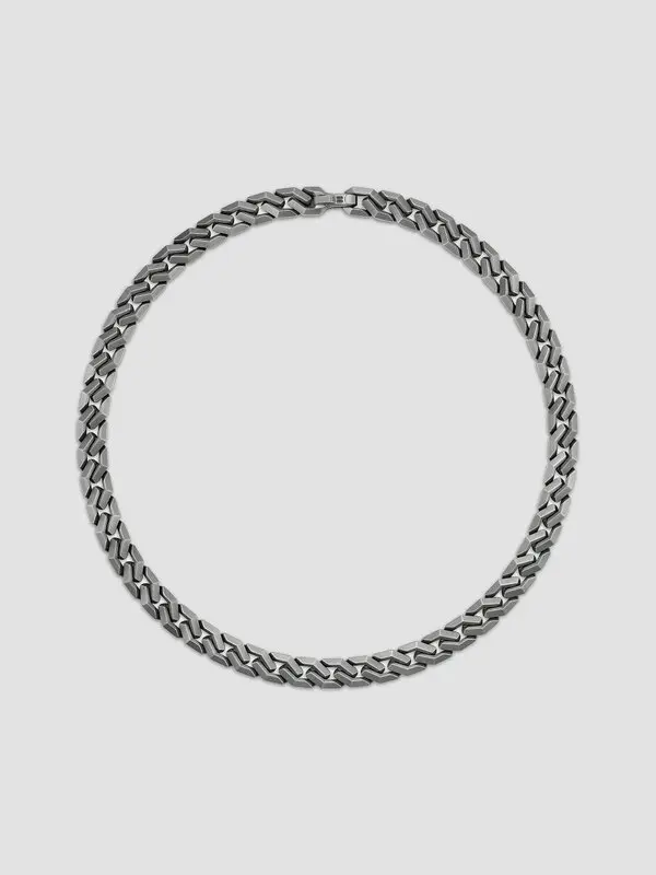 David Yurman Curb Chain Angular Link Necklace In Titanium, 11.5mm