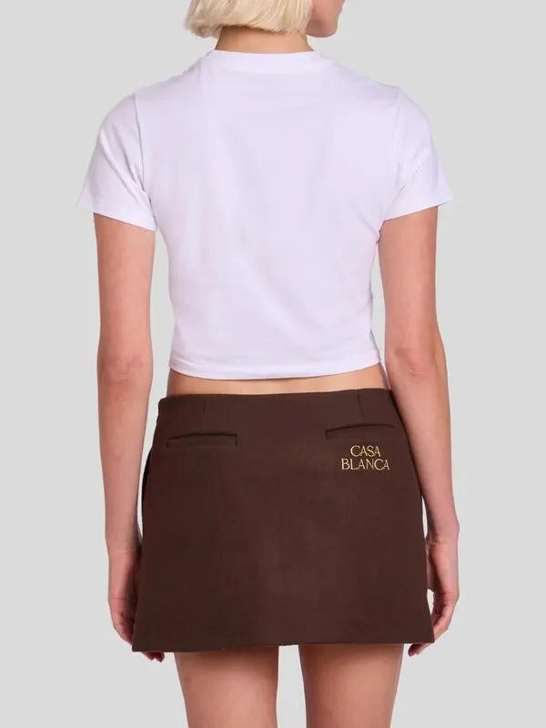 Casablanca Stacked Logo Cotton Crop T-shirt