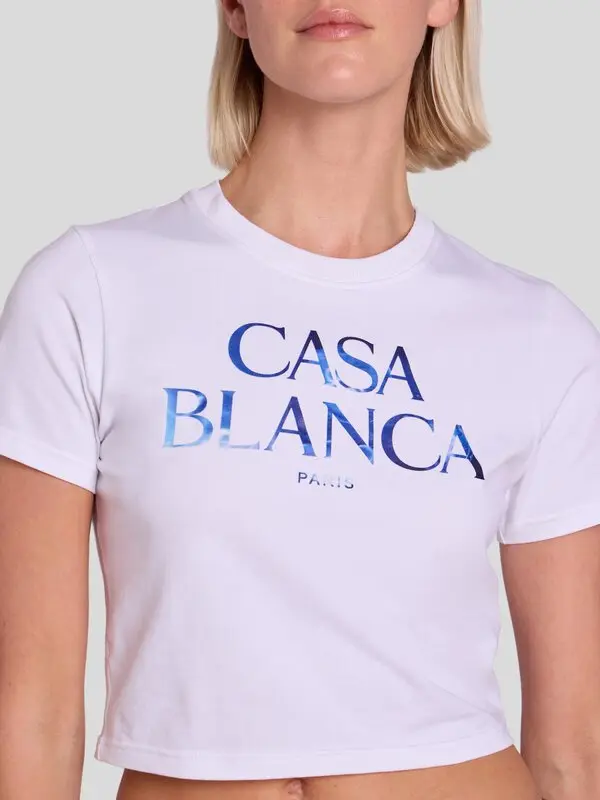 Casablanca Stacked Logo Cotton Crop T-shirt