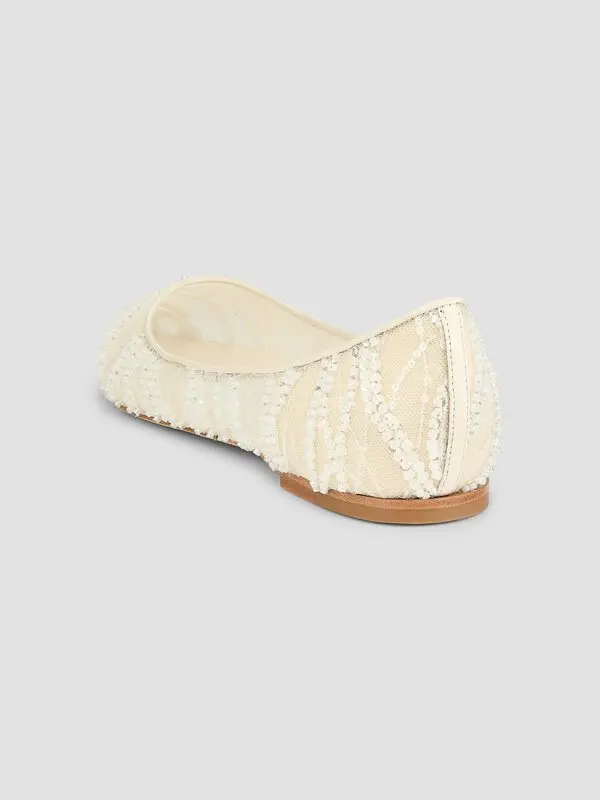 JIMMY CHOO Love Mesh & Sequins Ballet Flats