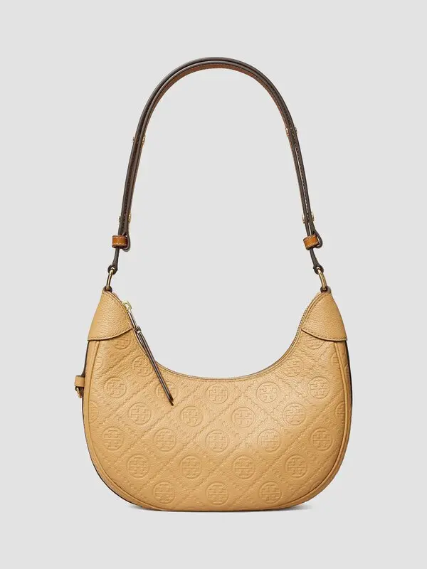 Tory Burch T Monogram Pebble Leather Shoulder Bag