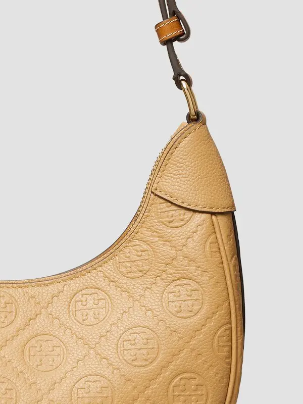 Tory Burch T Monogram Pebble Leather Shoulder Bag