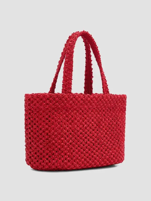 JIMMY CHOO Riviera Capsule Mini Logo-embroidered Raffia Beach Tote Bag