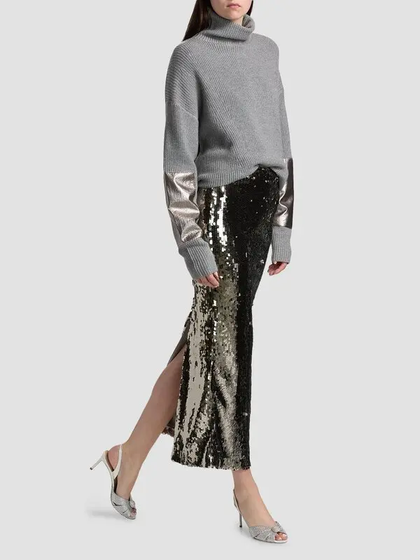 Lapointe Re-edition Sequined Stretch Pencil Midi-skirt