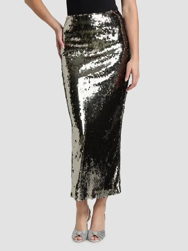 Lapointe Re-edition Sequined Stretch Pencil Midi-skirt