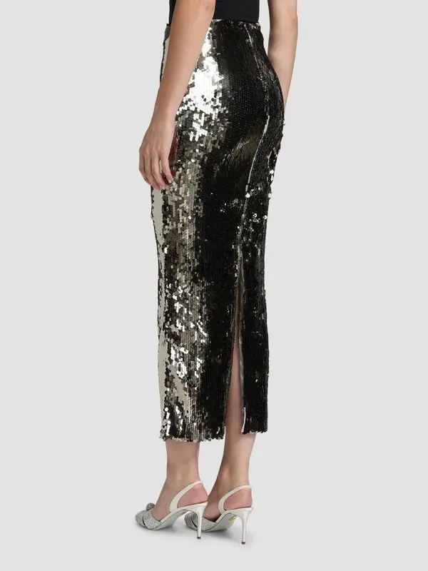 Lapointe Re-edition Sequined Stretch Pencil Midi-skirt