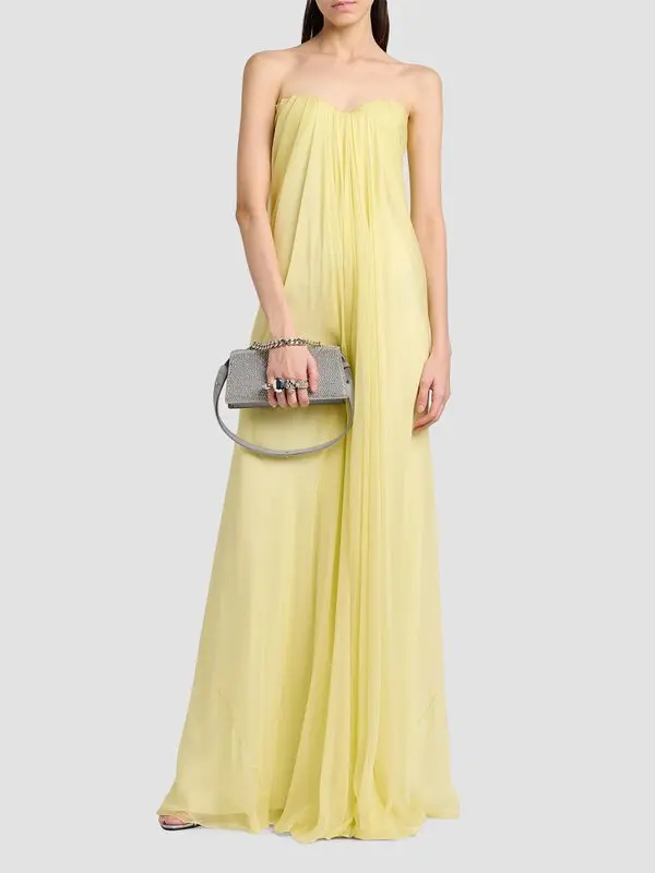 Alexander McQueen Mini Jeweled Leather Shoulder Bag - Lead