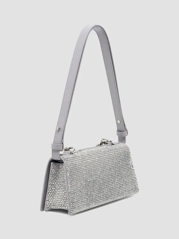 Alexander McQueen Mini Jeweled Leather Shoulder Bag - Lead