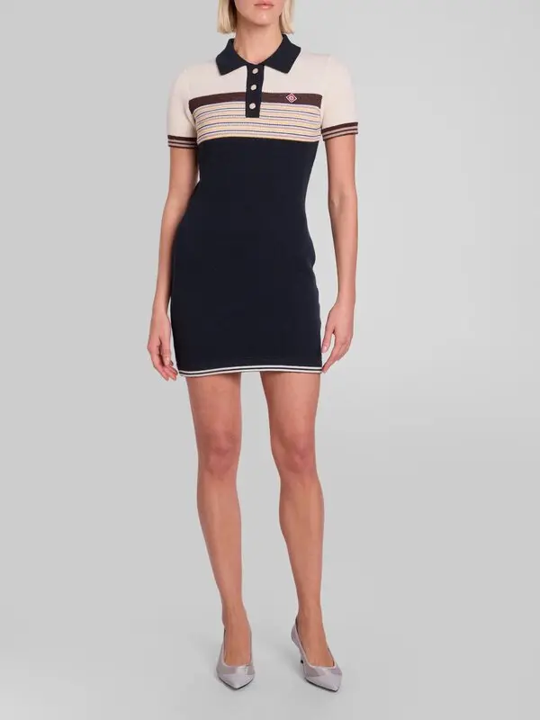 Casablanca Cafe Stripe Polo Dress