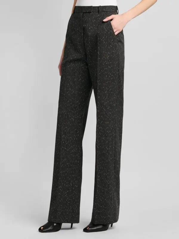 Alexander McQueen Speckled Wool Slim-fit Straight-leg Trousers