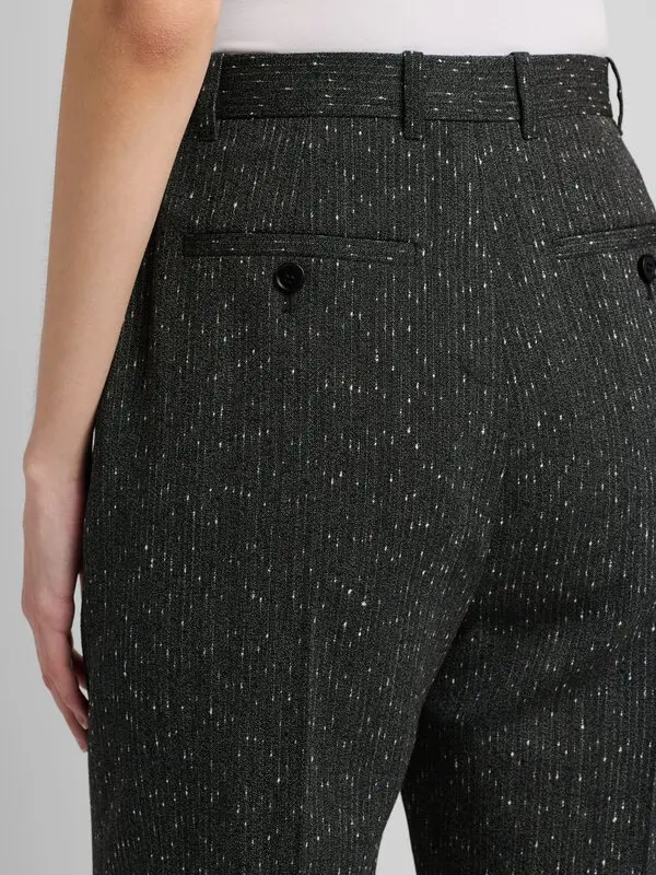 Alexander McQueen Speckled Wool Slim-fit Straight-leg Trousers