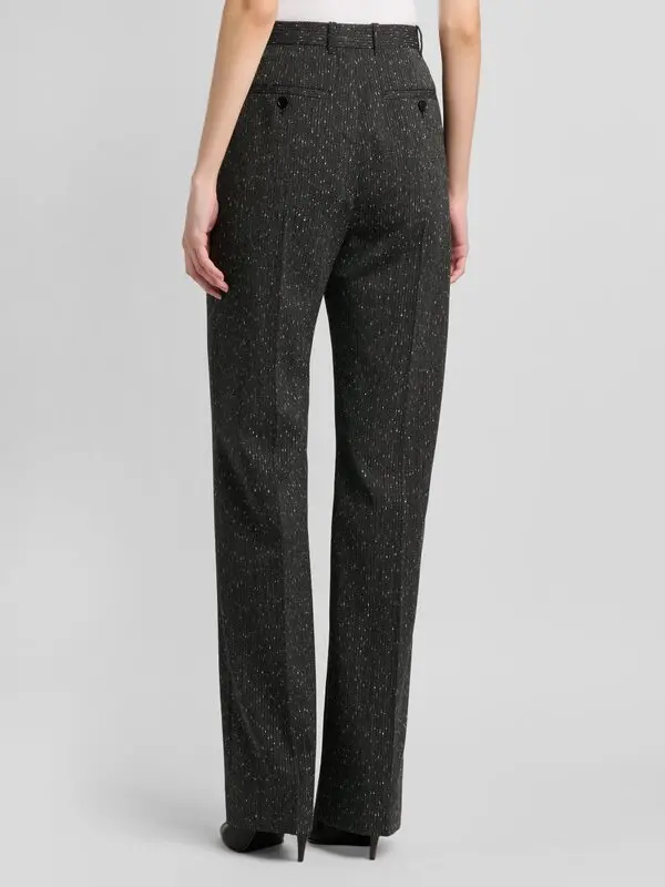 Alexander McQueen Speckled Wool Slim-fit Straight-leg Trousers