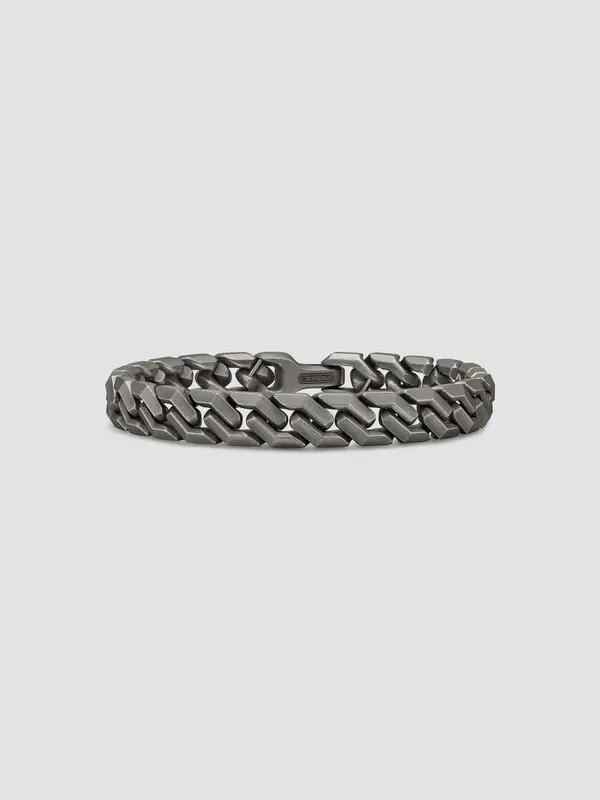 David Yurman Curb Chain Angular Link Bracelet In Titanium, 8.7mm
