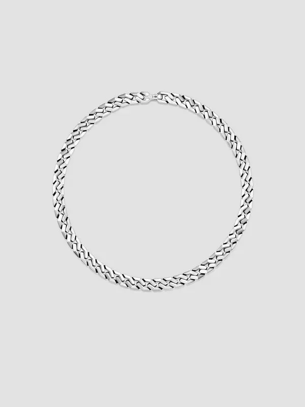 David Yurman Curb Chain Angular Link Necklace In Sterling 11.5mm