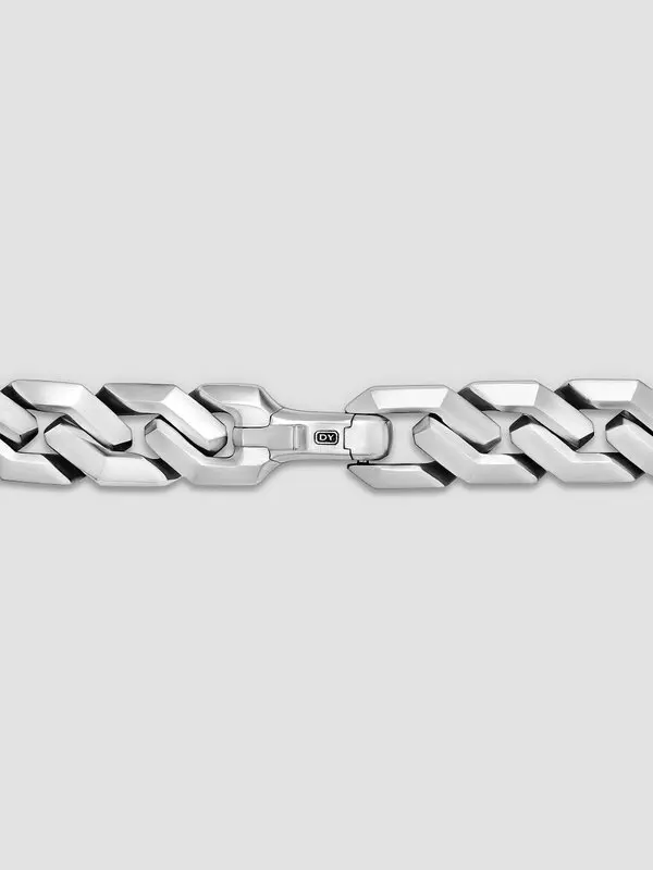 David Yurman Curb Chain Angular Link Necklace In Sterling 11.5mm