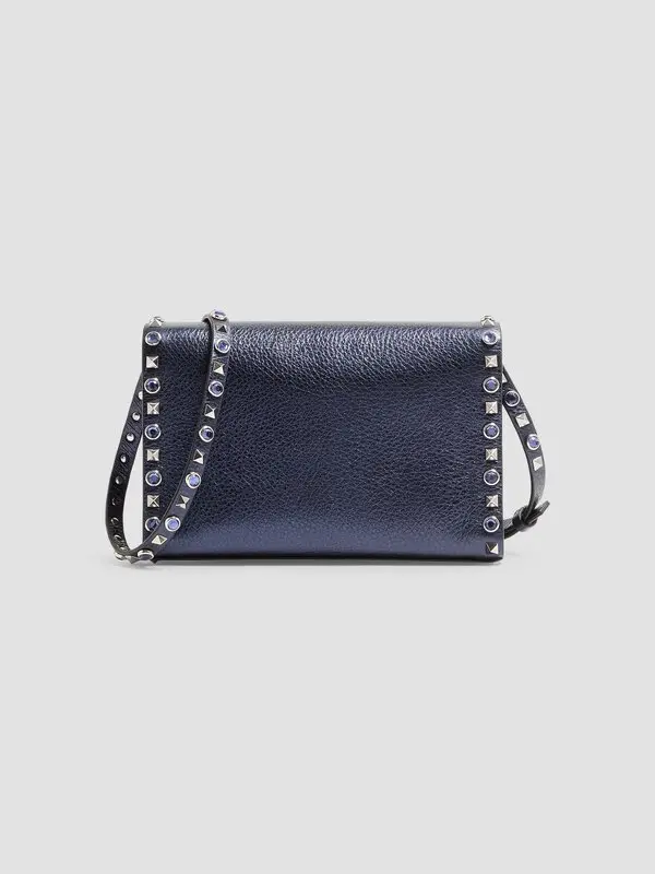 Valentino Garavani Rockstud Small Crossbody Bag In Laminated Calfskin