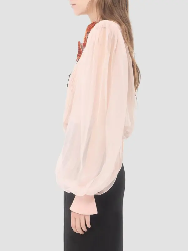 Valentino Garavani Embroidered Organza Top