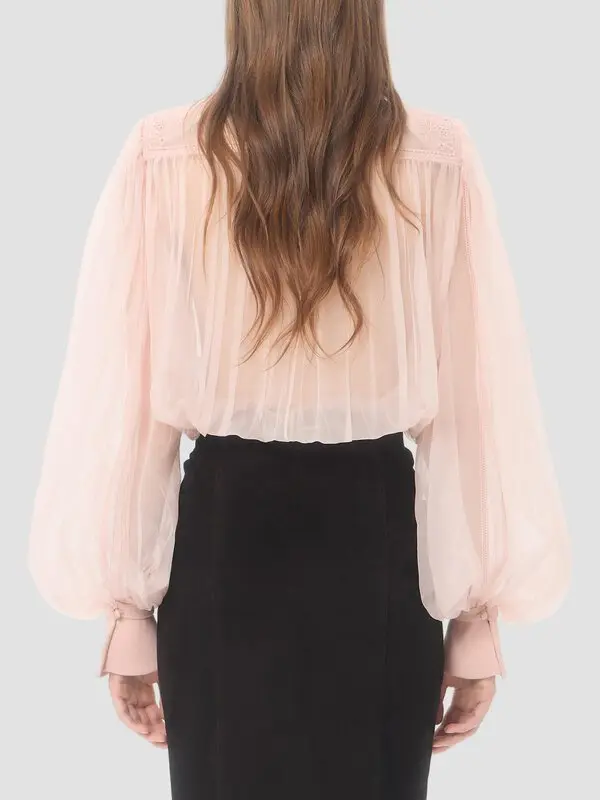 Valentino Garavani Embroidered Organza Top