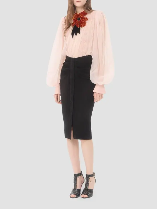 Valentino Garavani Embroidered Organza Top