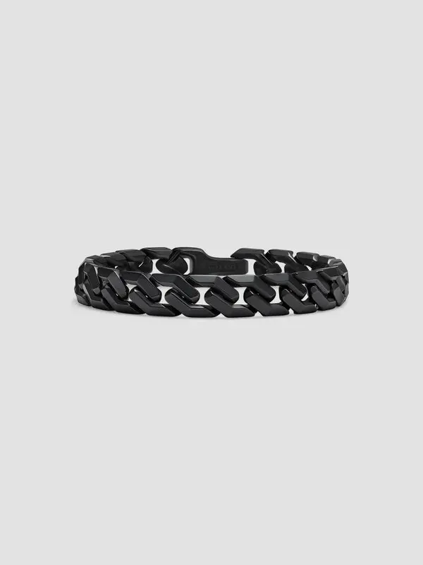 David Yurman Curb Chain Angular Link Bracelet In Titanium, 11.5mm