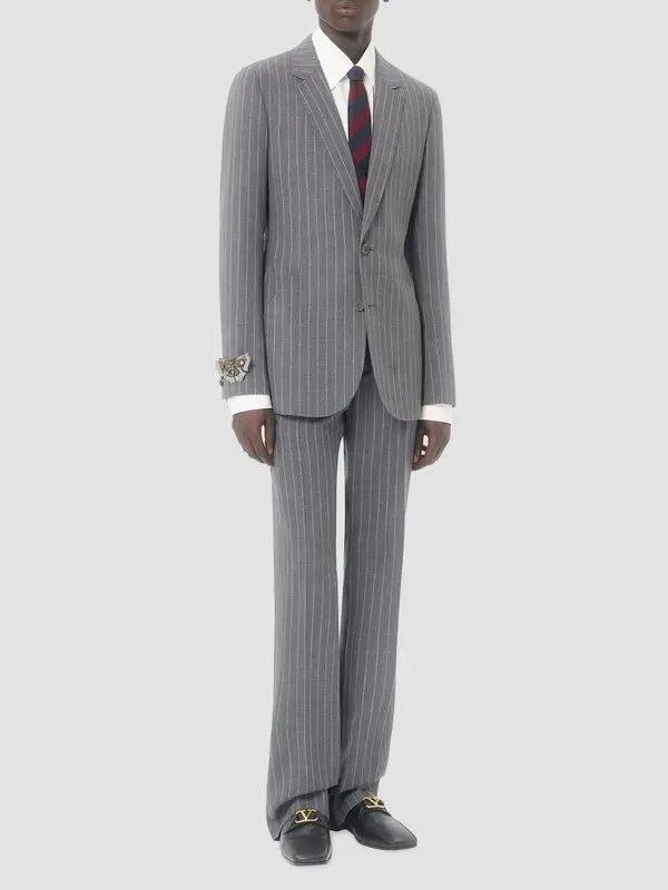 Valentino Garavani Single-breasted Jacket In Pinstripe Wool
