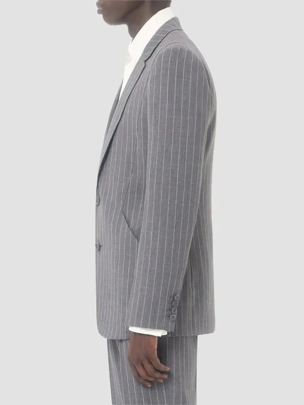Valentino Garavani Single-breasted Jacket In Pinstripe Wool