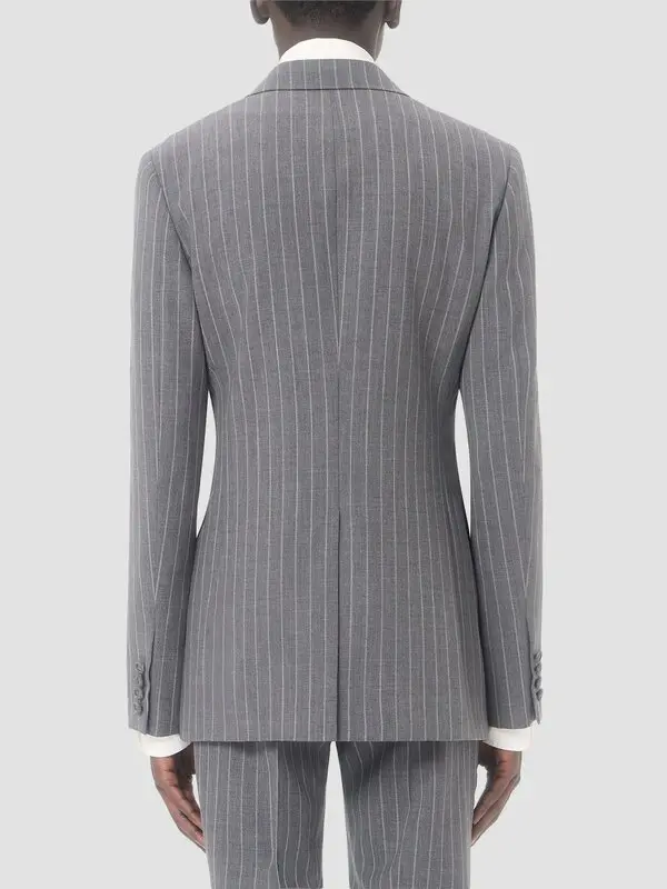 Valentino Garavani Single-breasted Jacket In Pinstripe Wool