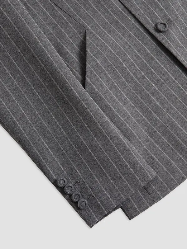 Valentino Garavani Single-breasted Jacket In Pinstripe Wool