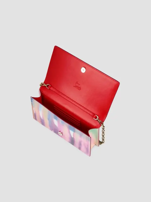 CHRISTIAN LOUBOUTIN Bettina Patent Leather Chain Wallet - Multicolor