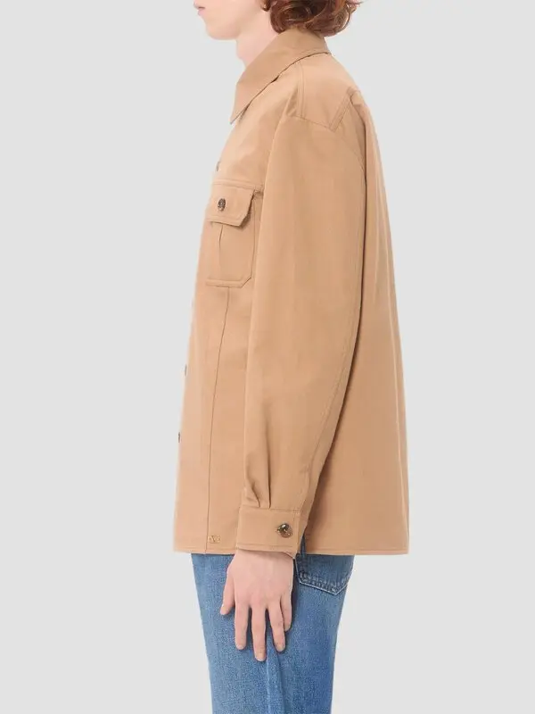 Valentino Garavani Cotton Gabardine Shirt Jacket With Vlogo