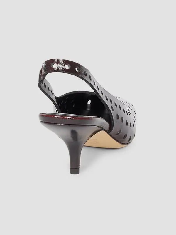 Dries Van Noten 65mm Eyelet Leather Slingback Pumps - Ruby