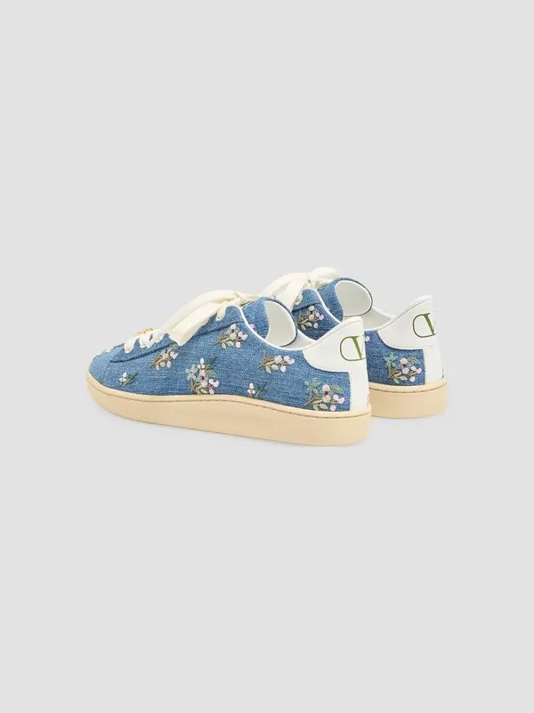 Valentino Garavani Royco Trainer Sneakers With Floral Embroidery